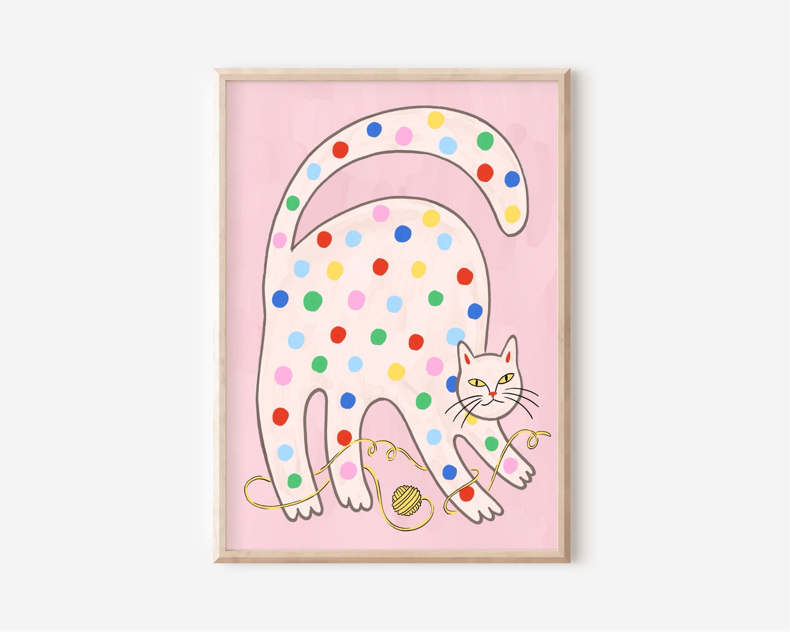 Festive Cat A3 Digital Print A4 Instant Download Colorful - Etsy