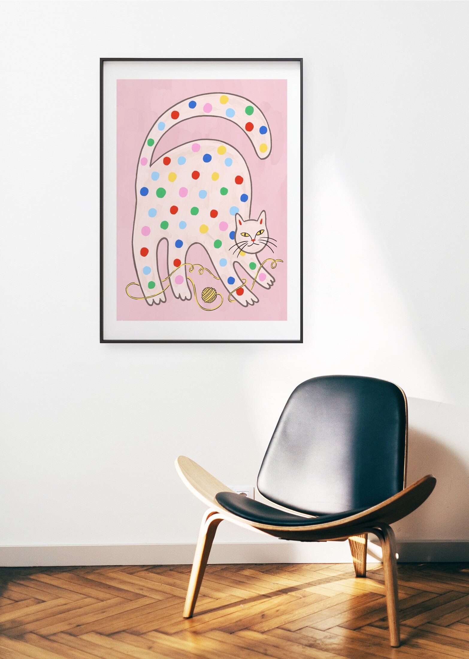 Festive Cat A3 Digital Print A4 Instant Download Colorful - Etsy