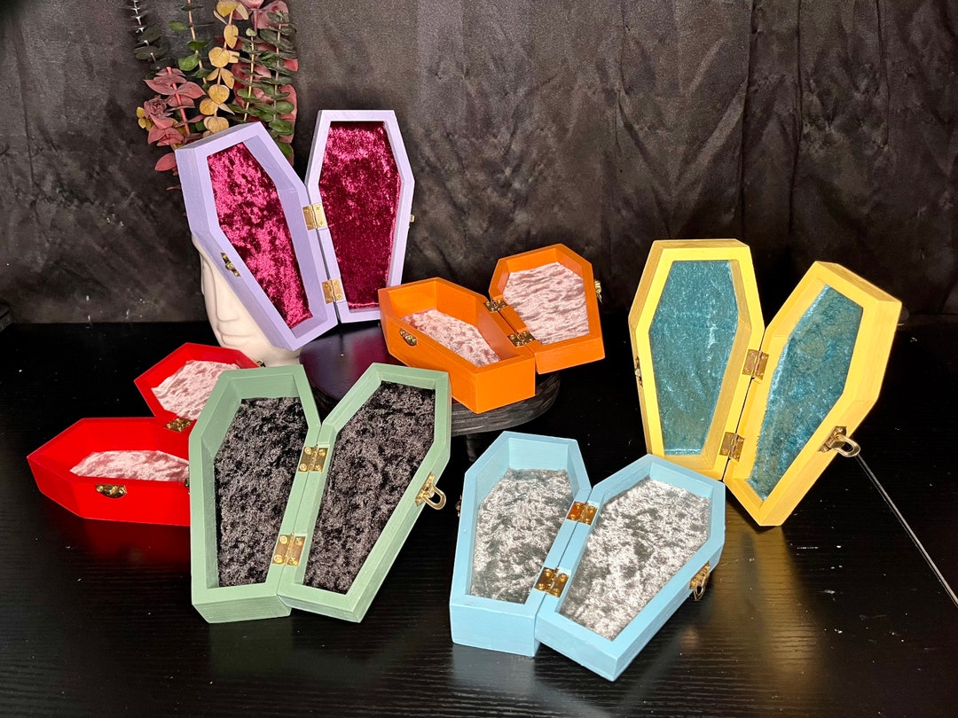 Pick Your Colors Wooden Coffin With Velvet Lining Coffin - Etsy