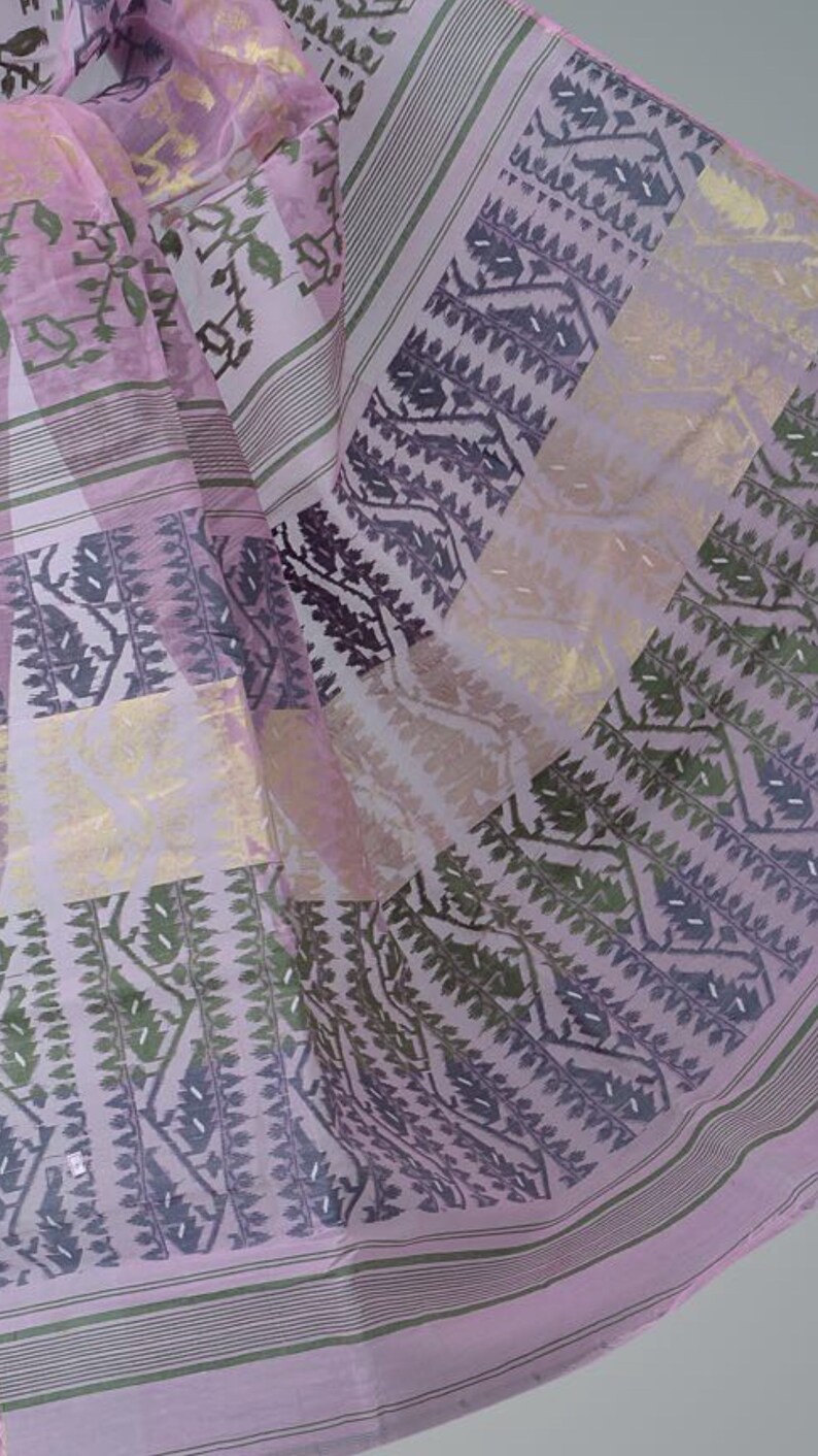 Dhakai Jamdani Muslin Saree - Etsy