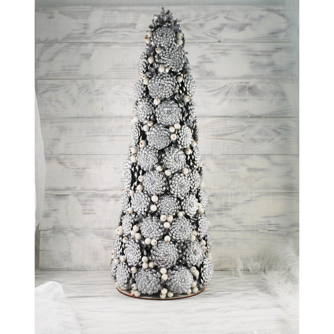 Christmas Tree Made of Cones Christmas Decorations Silver - Etsy