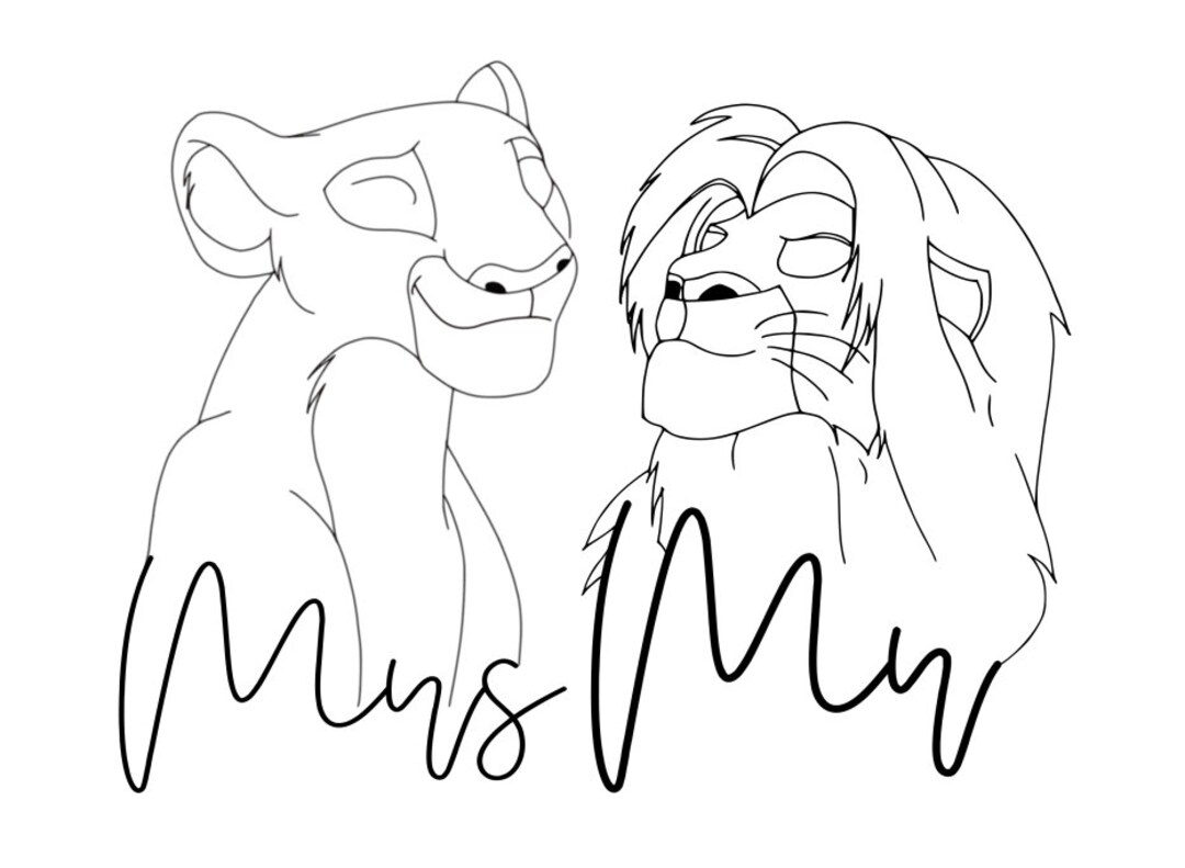 Mr and Mrs Nala and Simba SVG Instant Download - Etsy