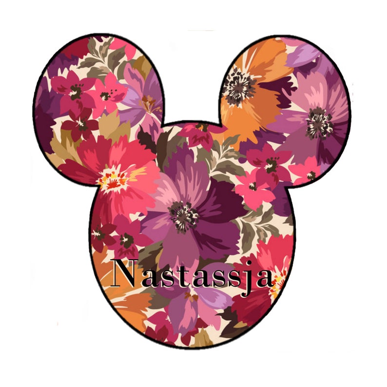 Customizable Floral Mickey Head Download - Etsy