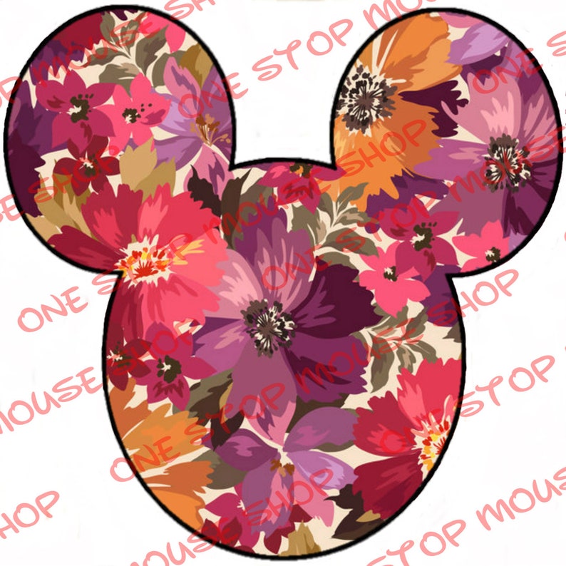 Customizable Floral Mickey Head Download - Etsy