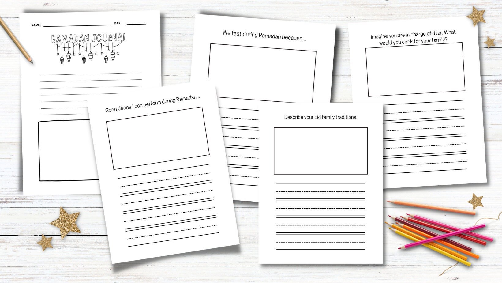 Ramadan and Eid Writing Prompts Bundle 11 Printable Writing Activities ...