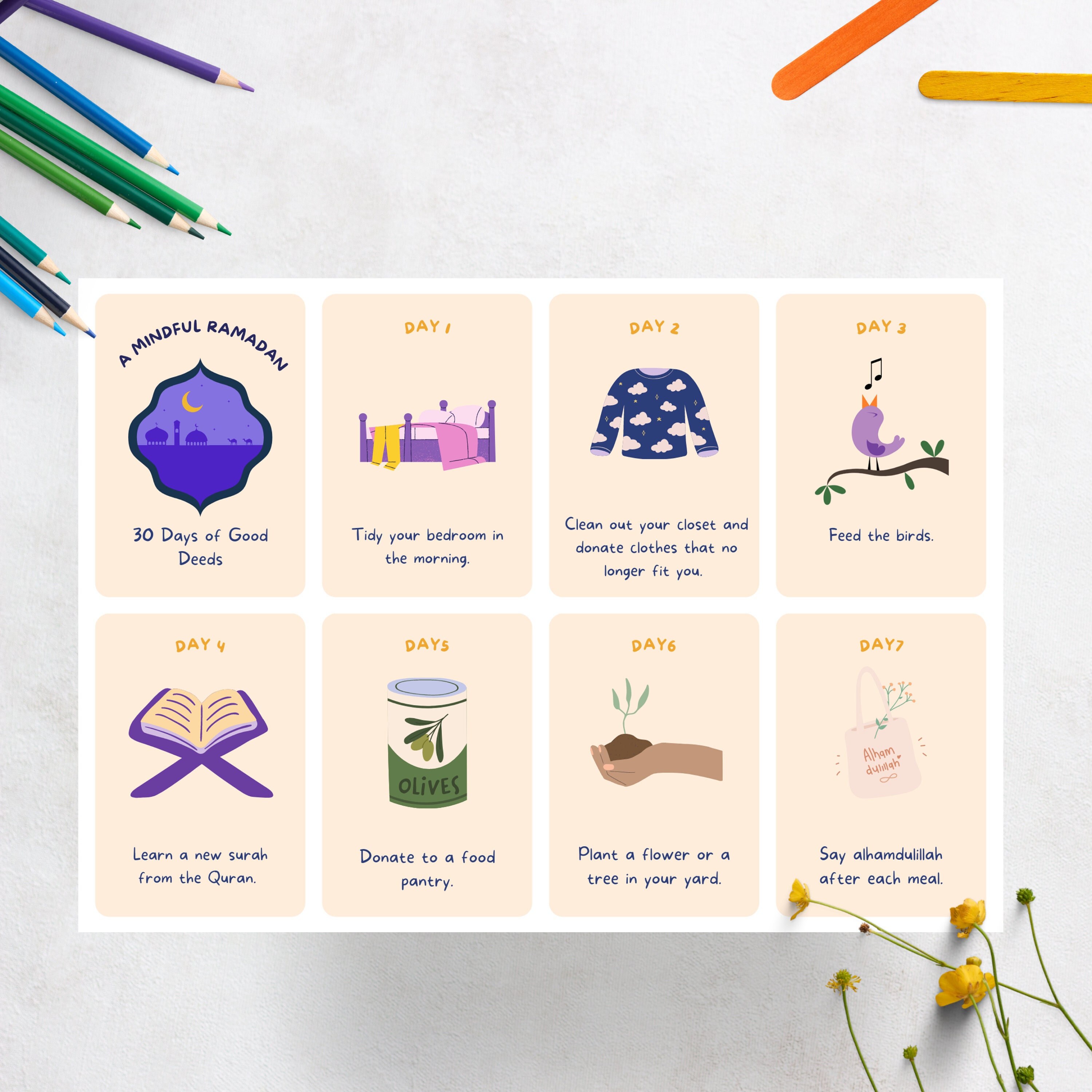 A Mindful Ramadan: Good Deed Cards - Etsy