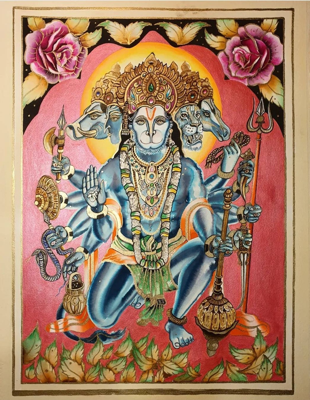 Five Headed Hanuman - Etsy