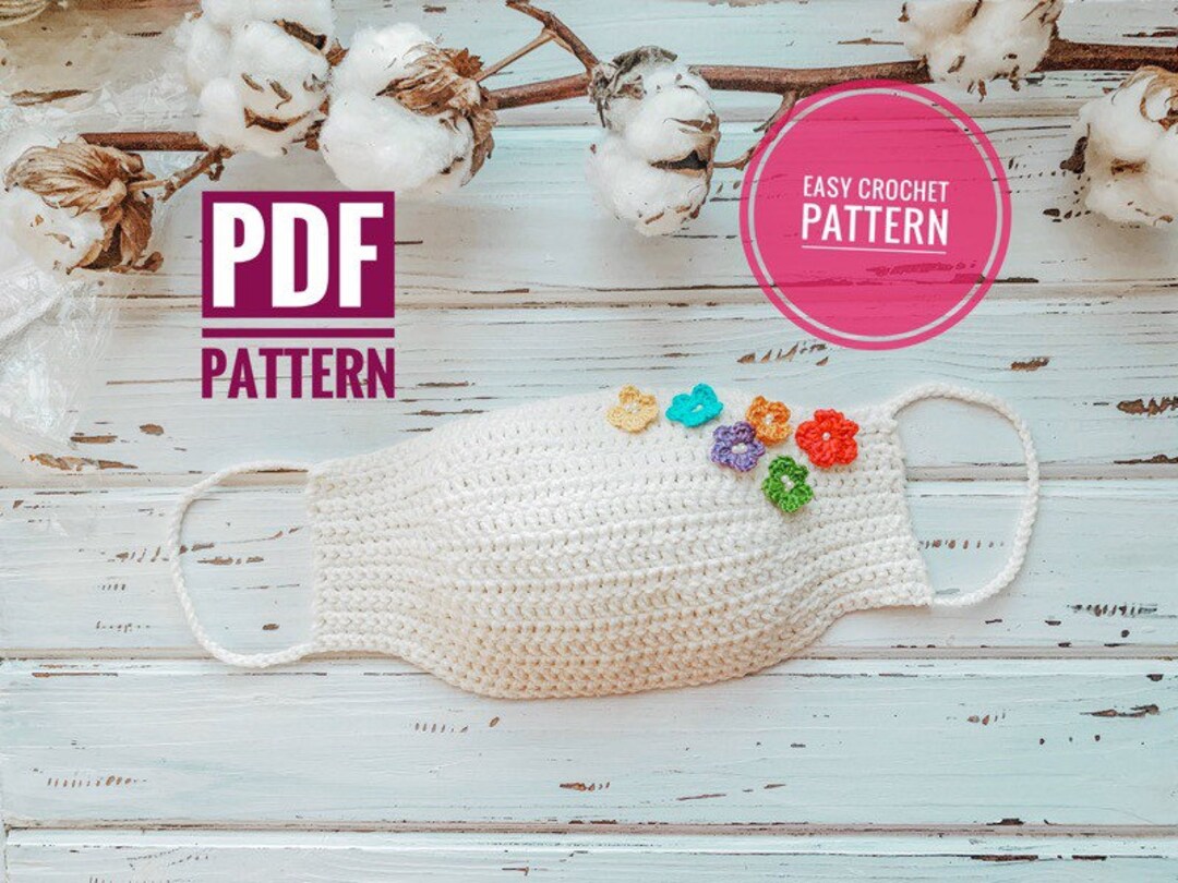 Reusable Face Mask Pattern PDF, Crochet Face Adult Mask, Washable Face ...