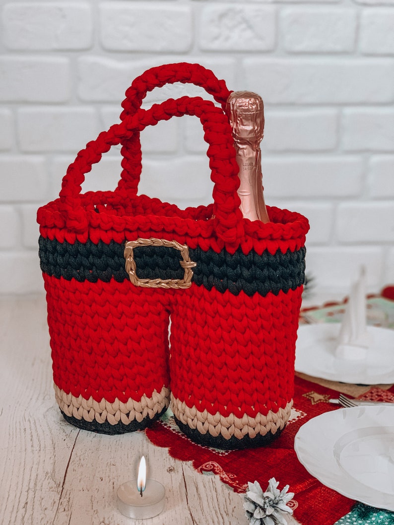 Crochet Santas pants basket PDF pattern digital instant | Etsy