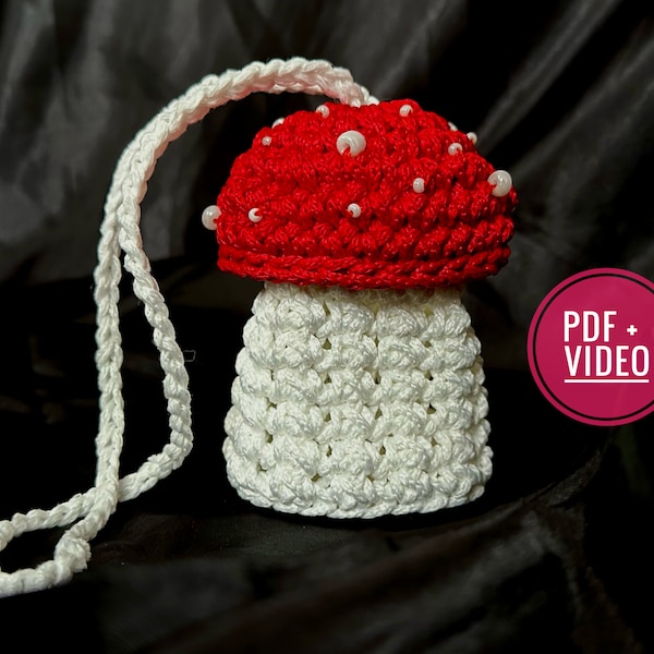 Crochet Mushroom Drawstring Bag Pattern - Etsy