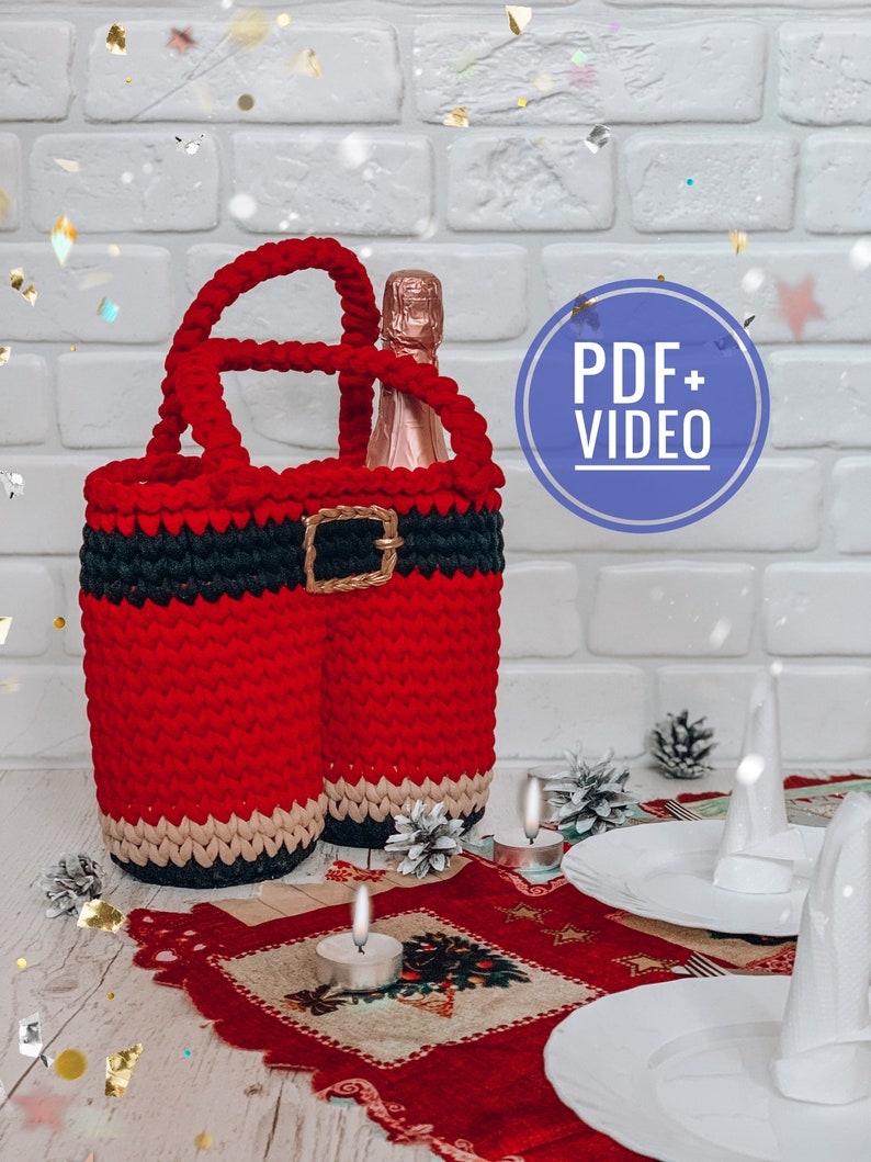 Crochet Santas pants basket PDF pattern digital instant | Etsy