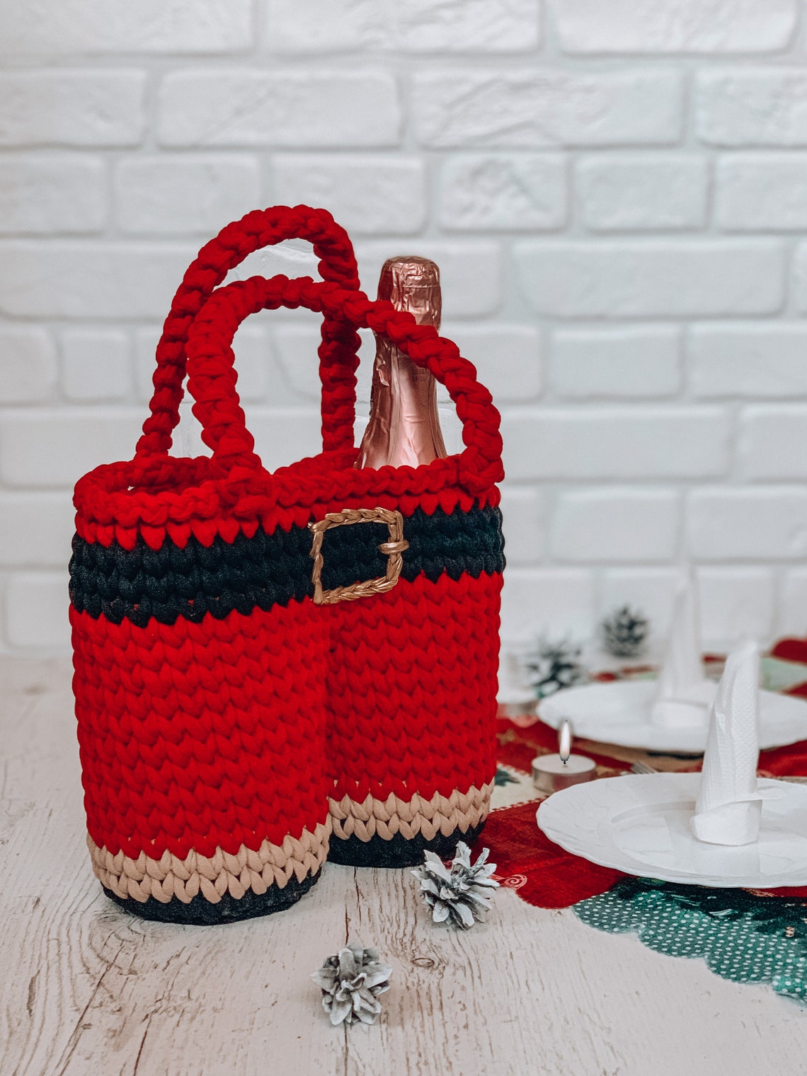 Crochet Santas pants basket PDF pattern digital instant | Etsy