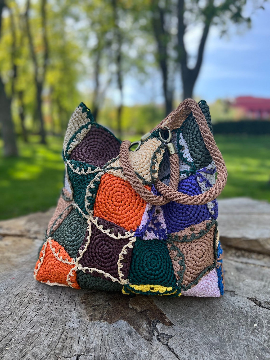 Crochet Pattern Big Bag With Raffia PDF Digital Instant | Etsy