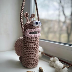 Water Bottle Holder Snail, Crochet Carrier, Sling, Pouch, Cover ...