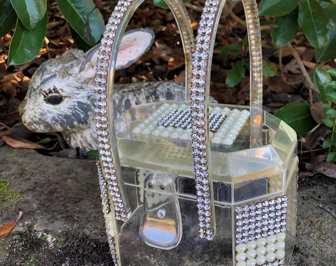 Sold/rare LUCITE Handbags/vintage Lucite Handbags/50's Handbags/clear ...