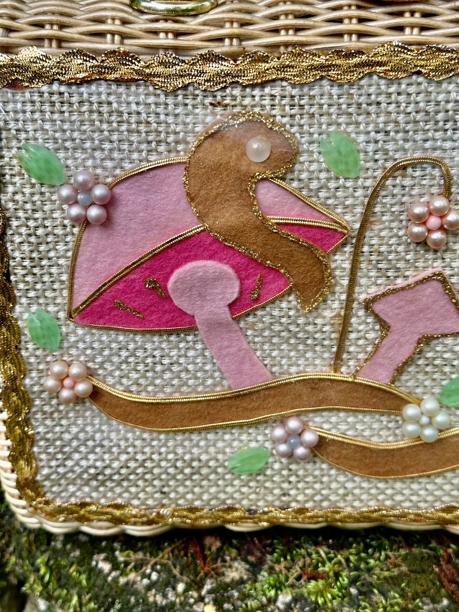 60's WICKER MUSHROOM Purse/adele Handbags/60's Handbags/mushroom ...