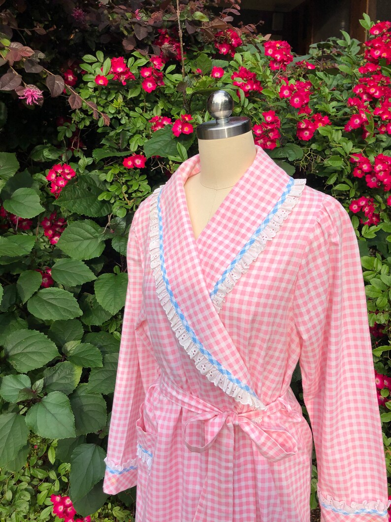 LOVELY 80's PINK Checked Robe Set/Vintage 80s Gingham | Etsy