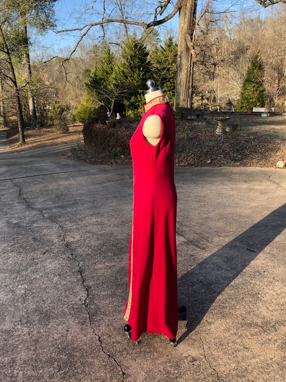 PRETTY 70's CRANBERRY GOWN/70's Dresses/Vintage Gowns… - Gem