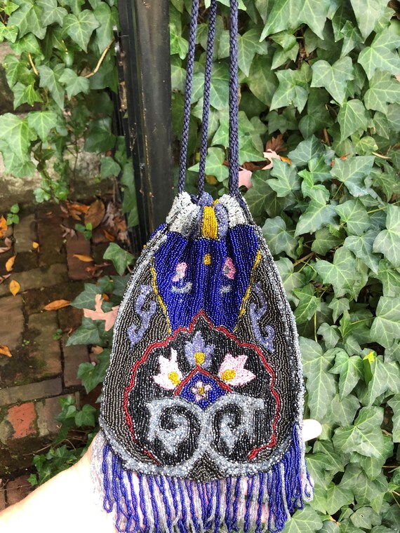 GORGEOUS 30's ART DECO Floral Purse/30's Handbags/30'… - Gem