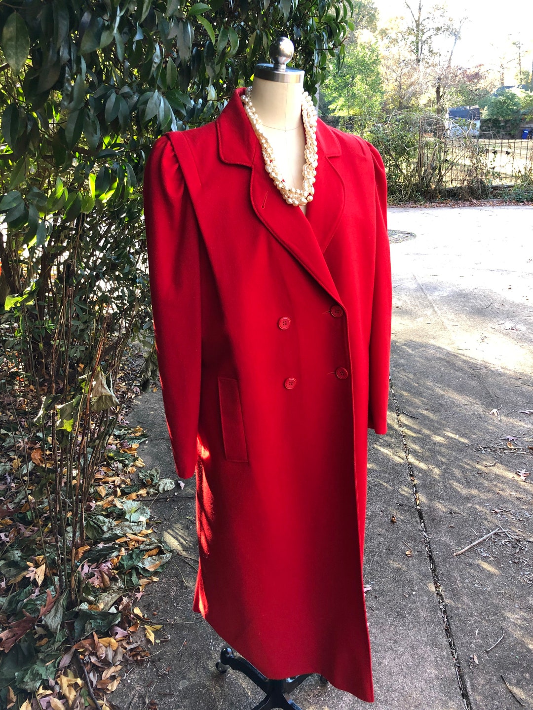 80's Coats/80's Coat/red Coats/red Vintage Coats/80's Long Coats/wool ...