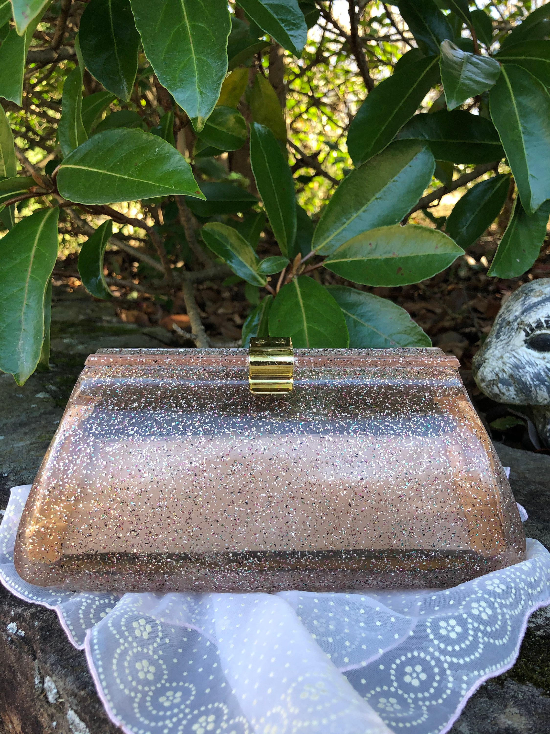 PINK SPARKLE Lucite Clutch/lucite Handbags/lucite Clutches/lucite ...