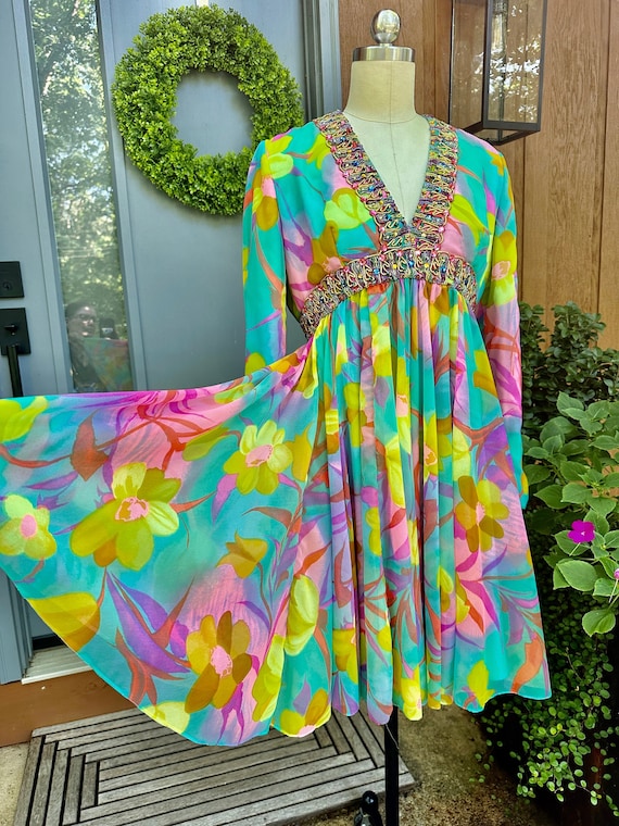 GORGEOUS 70s COCKTAIL DRESS/70's Dresses/Wedding Part… - Gem