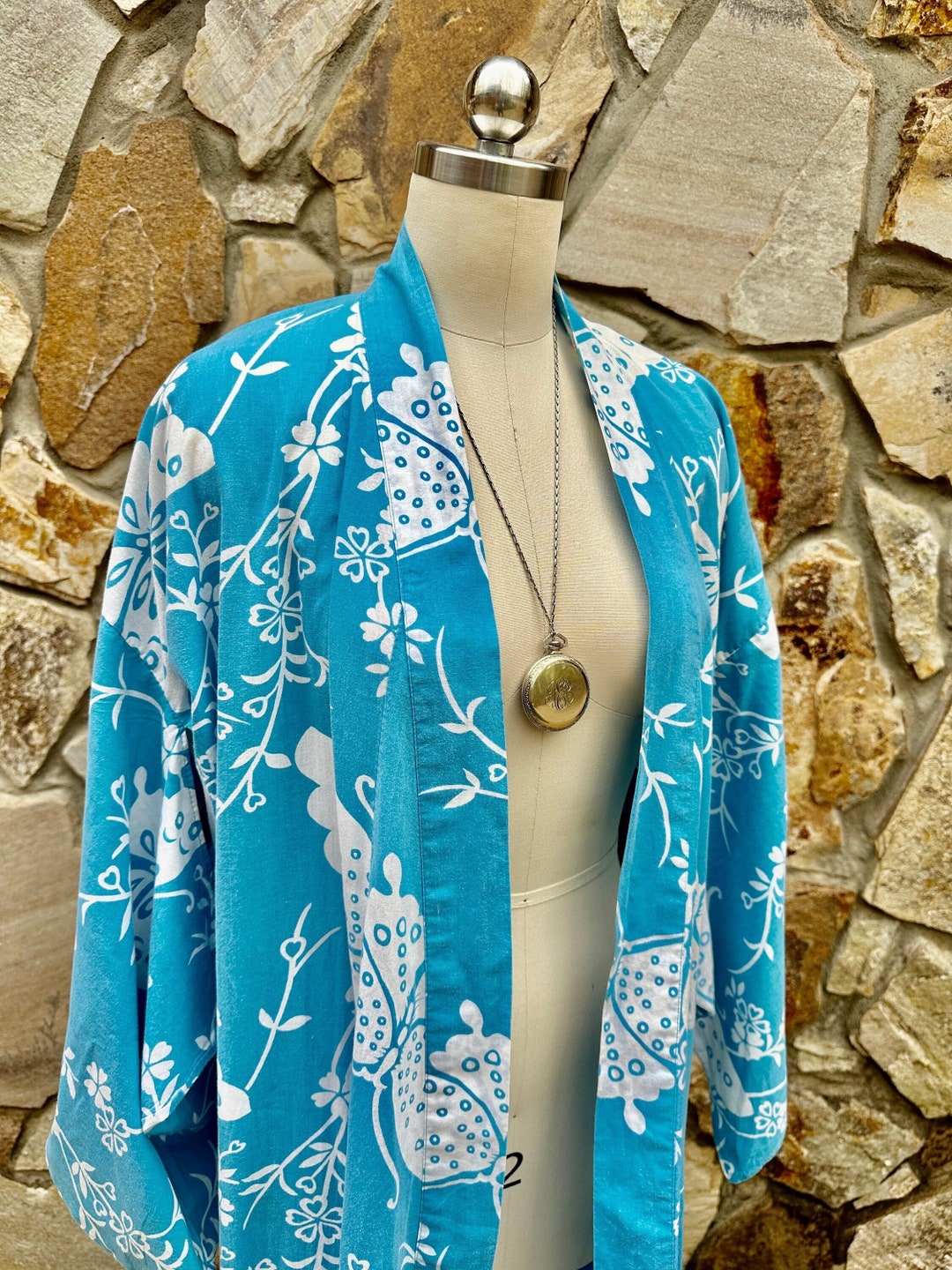 RARE 70s CATHERINE OGUST Butterfly Kimona/cotton Kimona/catherine Ogust ...