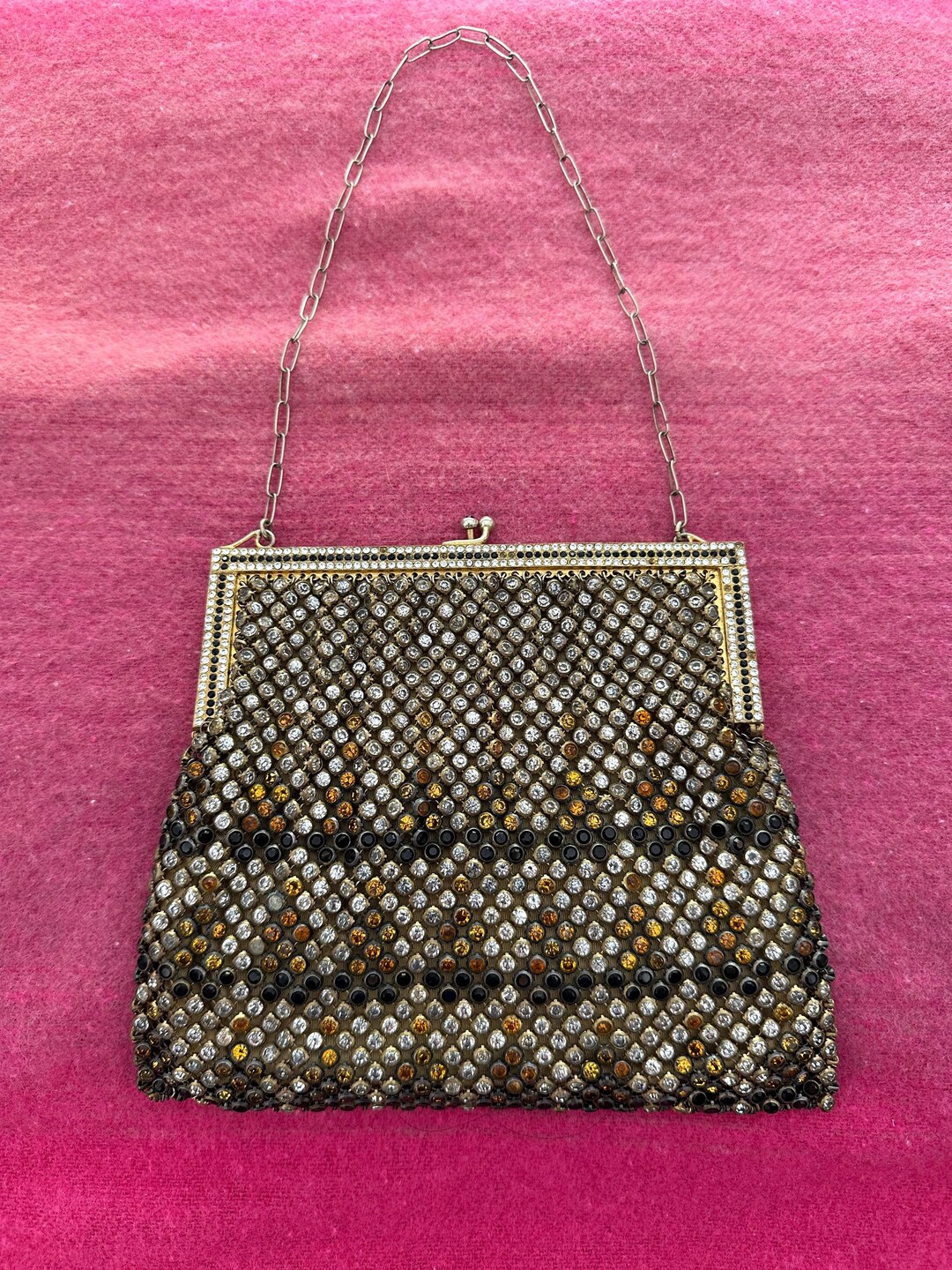 RARE FRENCH METAL Mesh Handbag/metal Mesh Handbags/antique Handbags ...