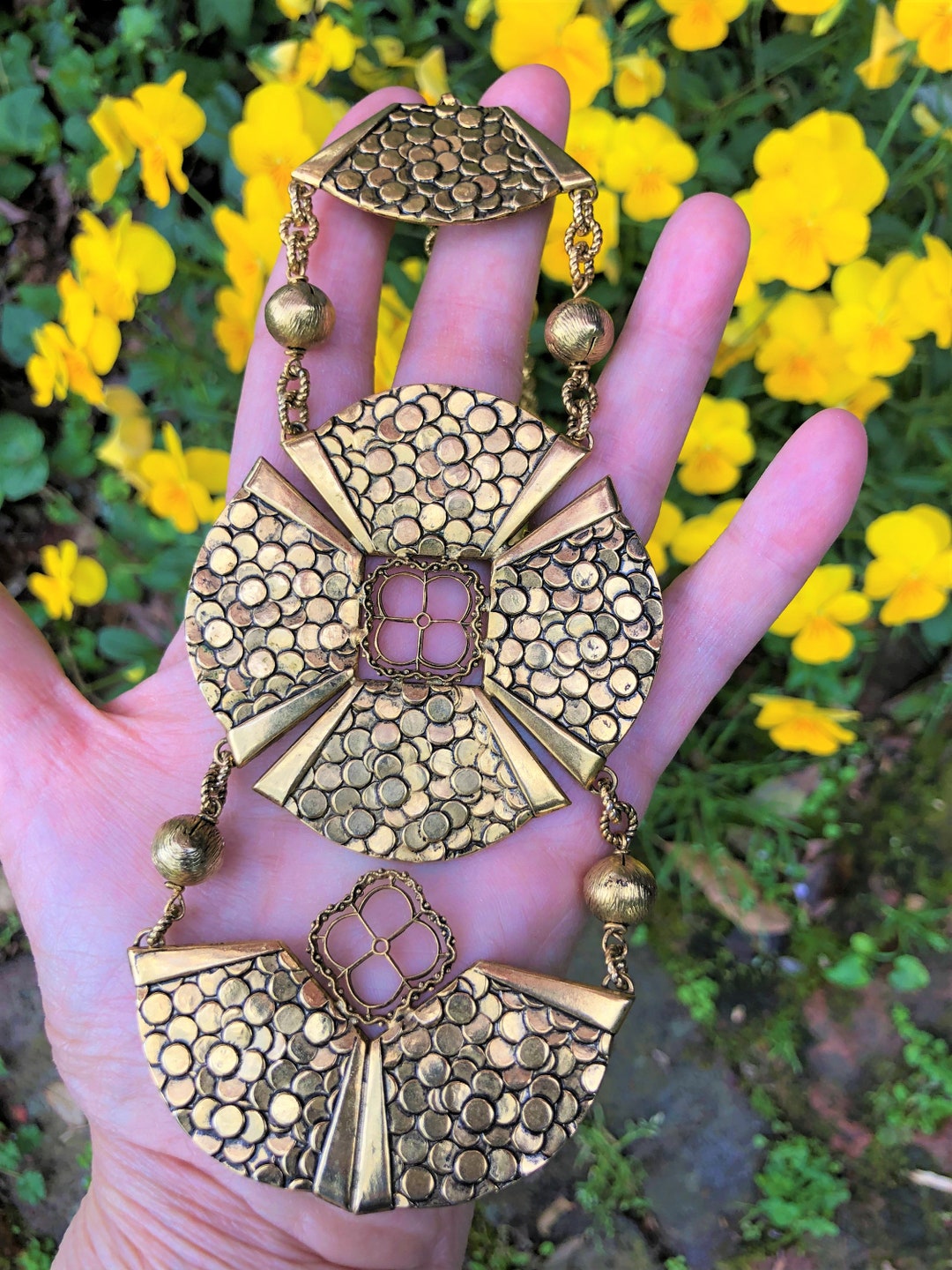 RARE SANDOR Tiered STATEMENT Necklace/sandor Goldberger/designer ...