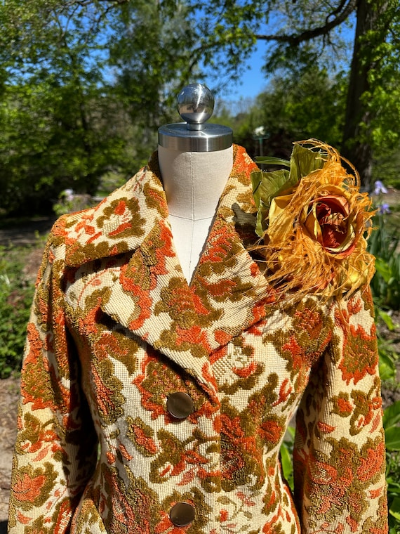 RARE 70's LILLI ANN Tapestry Coat/Lilli Ann/Tapestry … - Gem