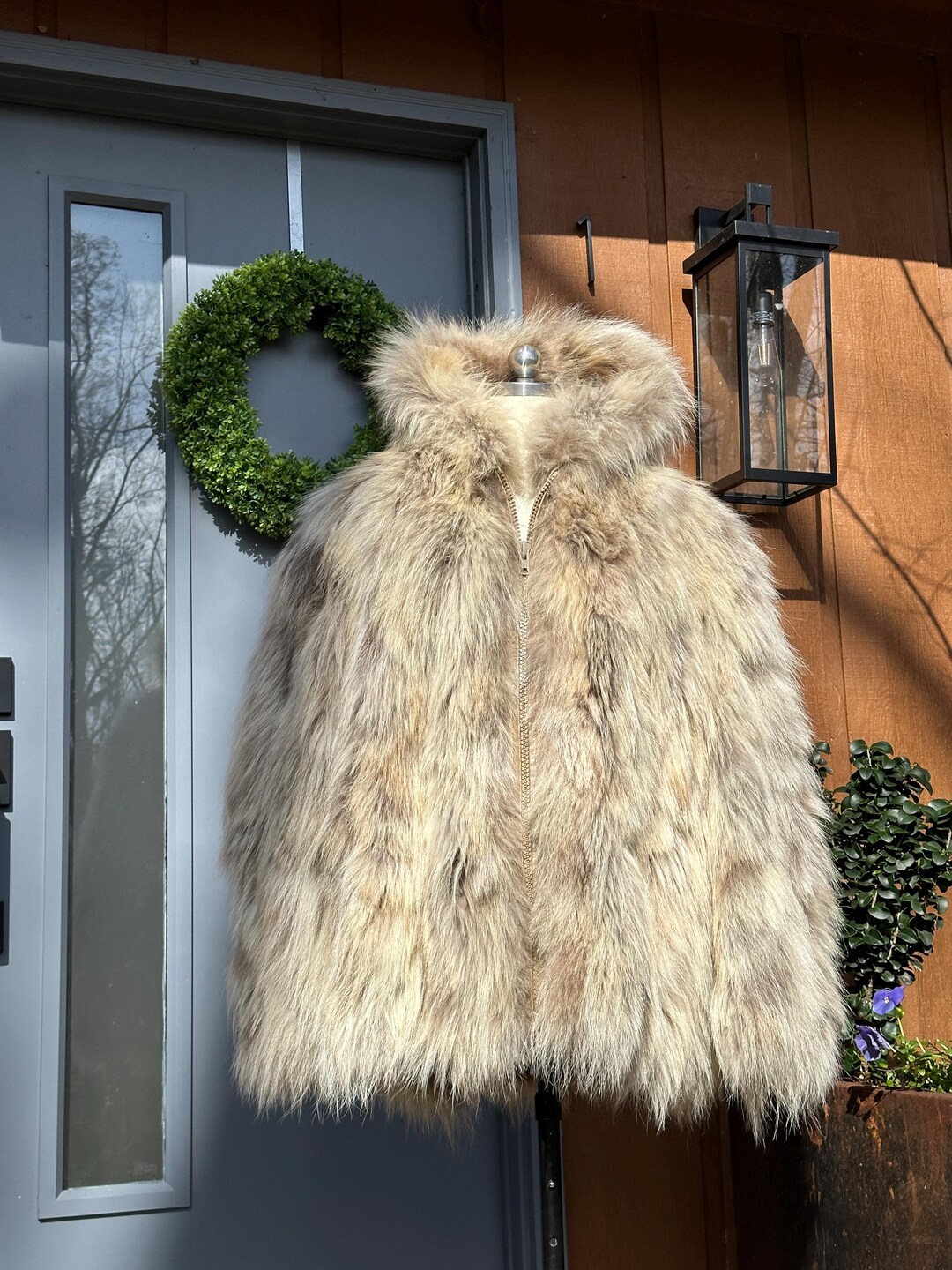 RARE COYOTE Fur/plus Size Fur/coyote Fur Jacket/vintage Fur Jacket/fur ...