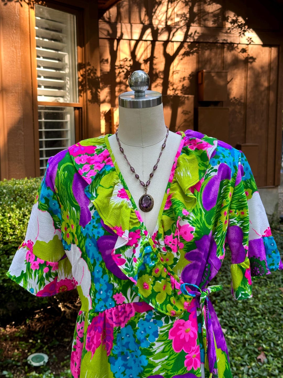 GORGEOUS 70's BARKCLOTH Dress/barkcloth Dress/70's Dresses/hawaiian ...