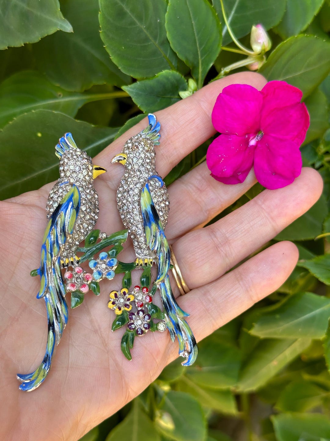 RARE 40's COCKATIEL BIRD Fur Clips/40's Jewelry/fur Clips/40's Brooches ...