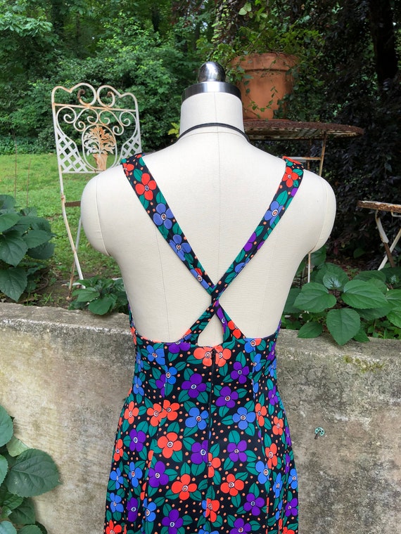 70's Two Piece Floral Dress/Flower Power Dresses/Fest… - Gem