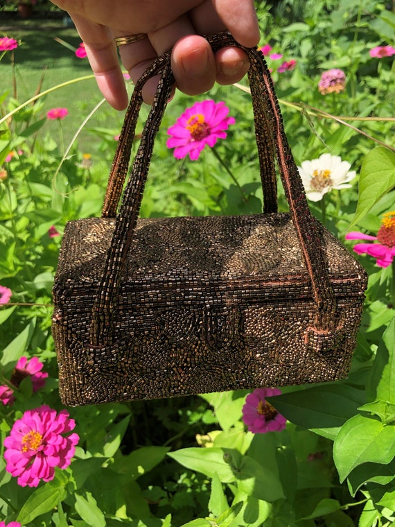 RARE 60's COPPER Beaded Handbag/60's Handbags/60's - Etsy