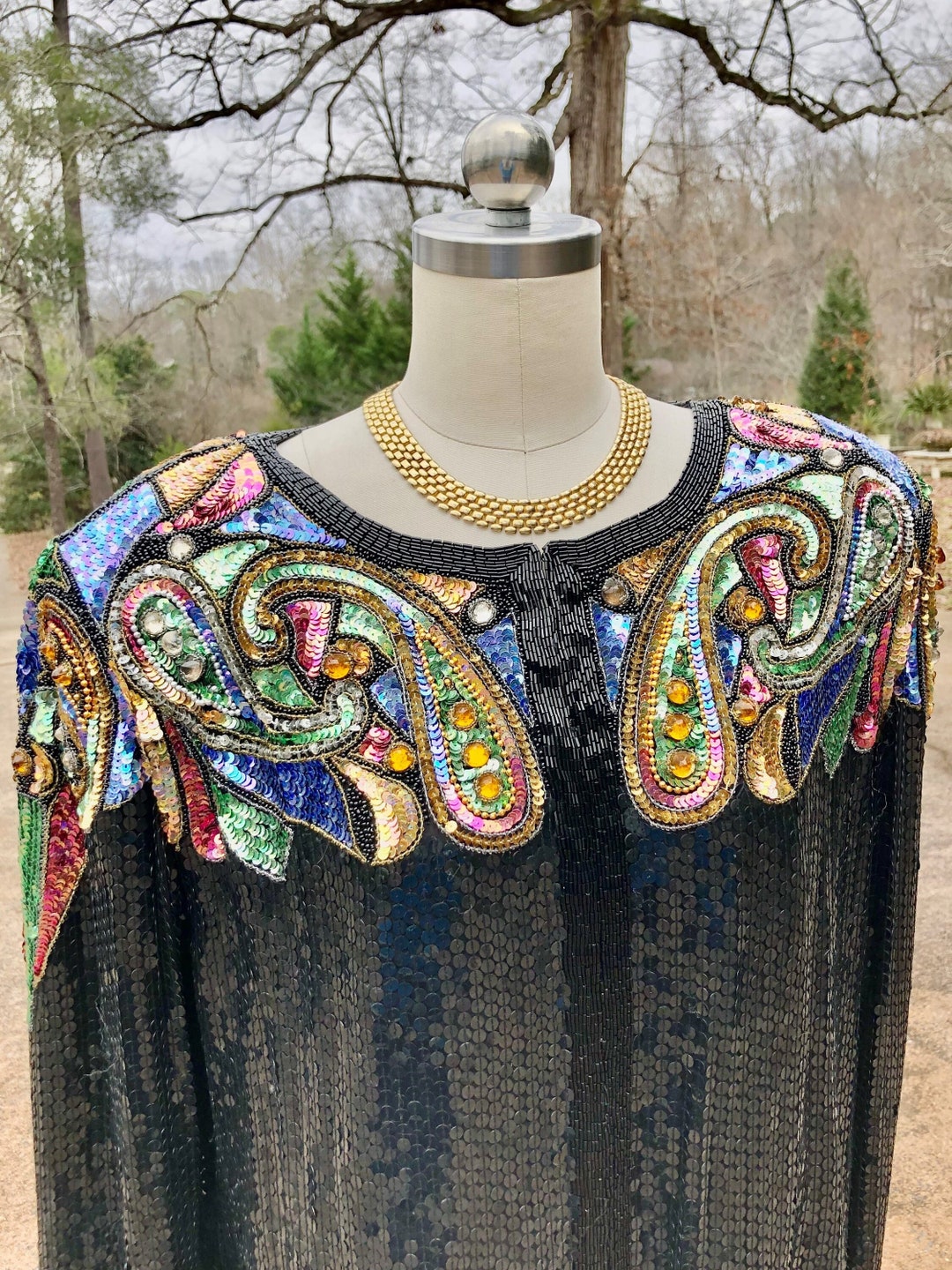 LOVELY 80's BEADED Jacket Xl/80's Beaded Jackets/80's Sequin Jackets ...