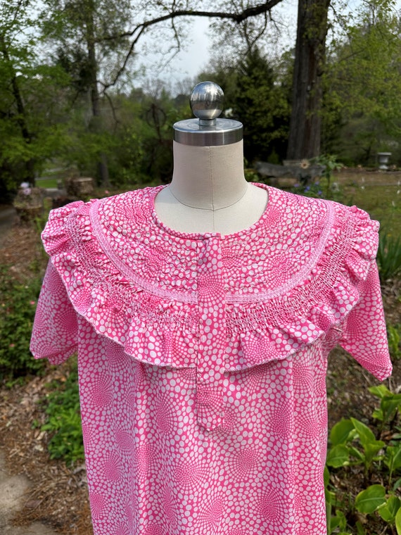 PRETTY in PINK 80's XL Maxi Dress/Smocked Dresses/Han… - Gem