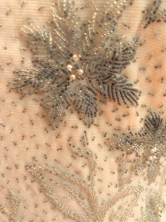 RARE 60's Hand Finished Beaded Top/Floral Beaded Top/… - Gem