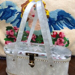 GORGEOUS LUCITE With Rhinestones Handbag/lucite Handbags/lucite Purses ...