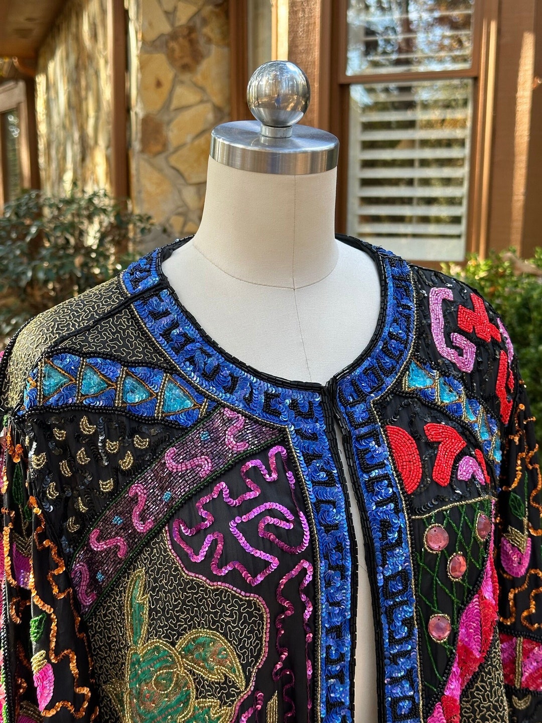 80's JUDITH ANN PLUS Jacket/beaded Jackets/plus Size Jackets/beaded ...