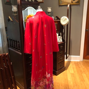 80's Red FLORAL Mumu/70's Red Mumu/vintage 80's Mumu/floral Mumu Dress ...