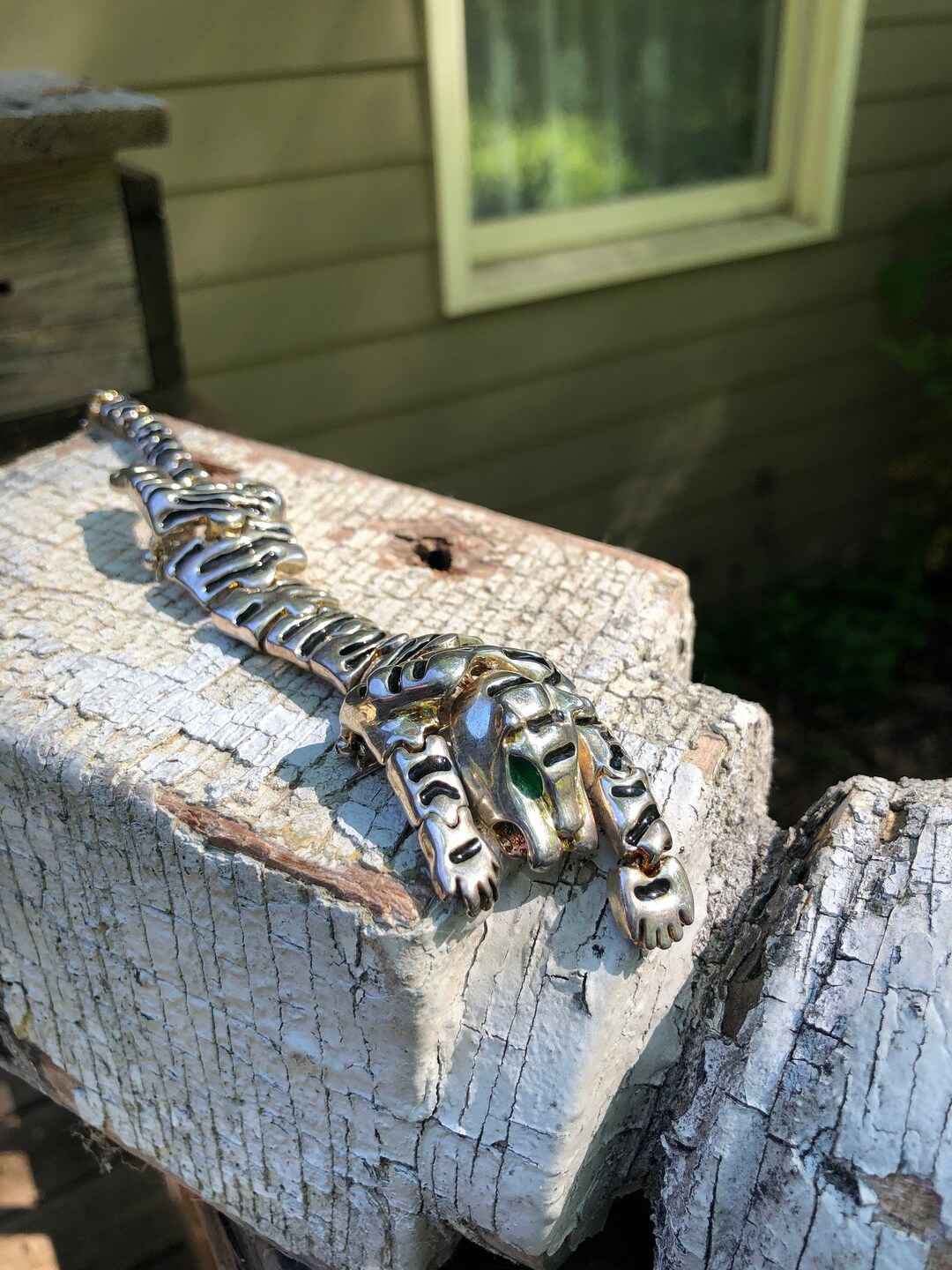 RARE 80's Silver TIGER Shoulder Brooch/80's Articulated Tiger Brooch/80 ...