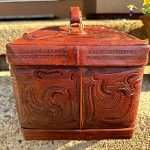STUNNING 50's TRAIN Case/tooled Leather Suitcases/50's Suitcases/50's ...