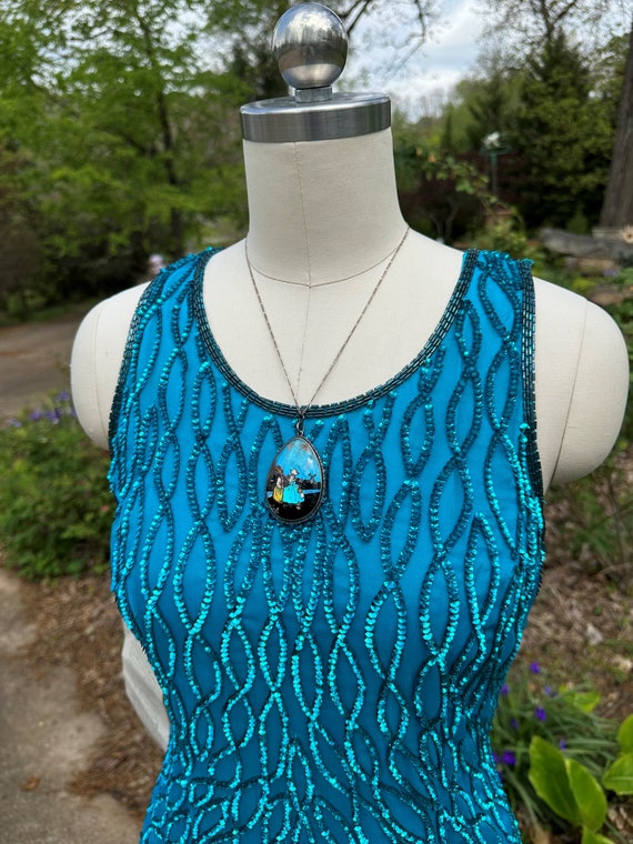 BEAUTIFUL 80's SEQUIN DRESS/Sequin Dresses/Beaded Dre… - Gem