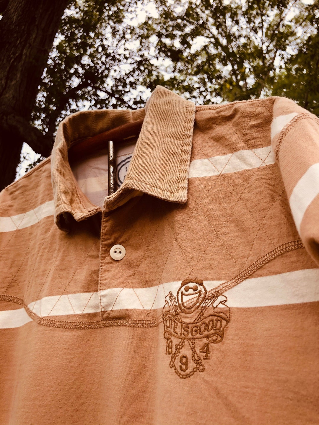 90er LIFE IS GOOD Poloshirt/HerrenLeben ist gutes Kragen Shirt/90er ...