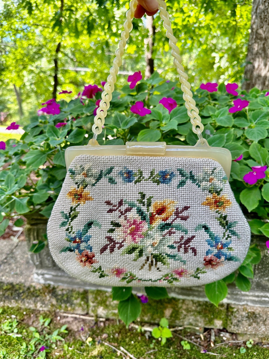 LOVELY 60's CHRISTINE NEEDLEPOINT Purse/christine Purses/60's ...