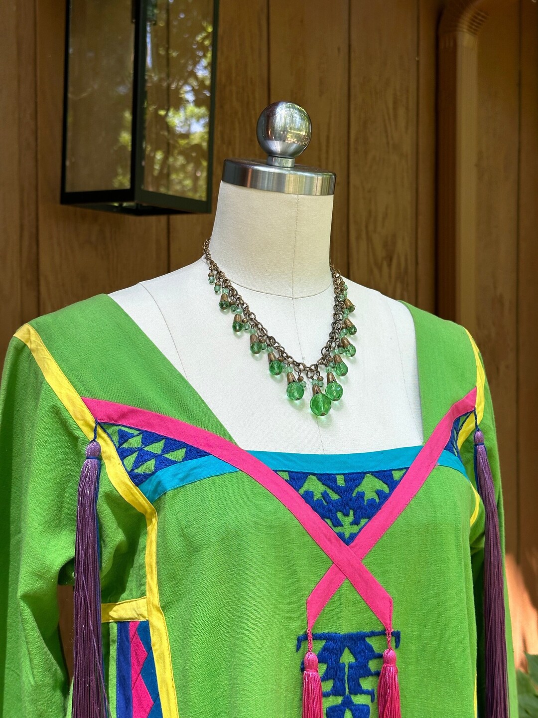 BEAUTIFUL 70's JOSEFA IBARRA Dress/70's Mumu/70's Maxi Dress/patchwork ...