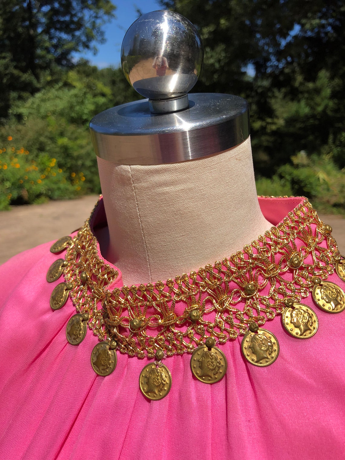 FABULOUS 60's PINK Dress/coin Trimmed Dress/60's - Etsy