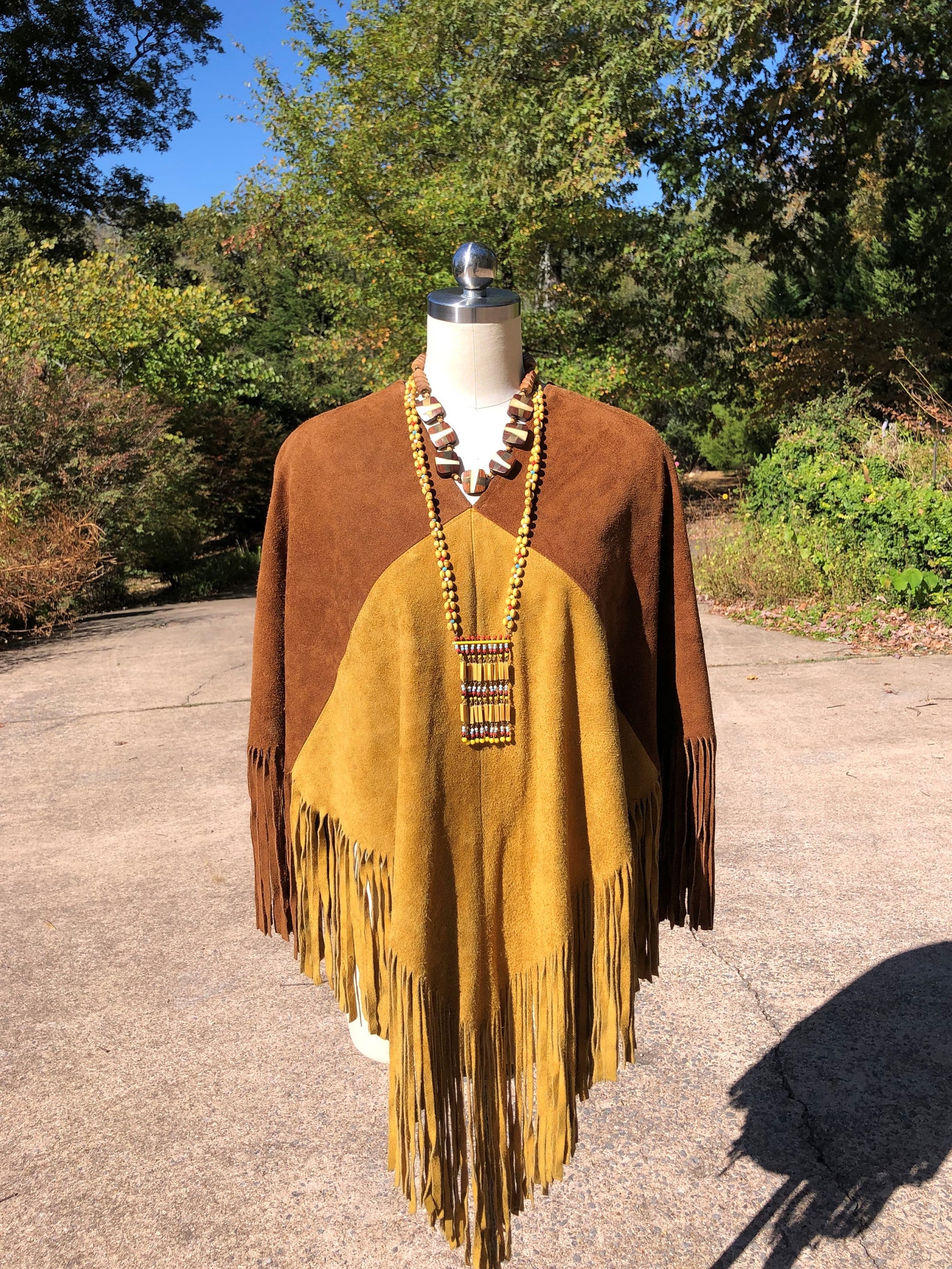 RARE HIPPIE 70's Poncho/70's Poncho/suede - Etsy