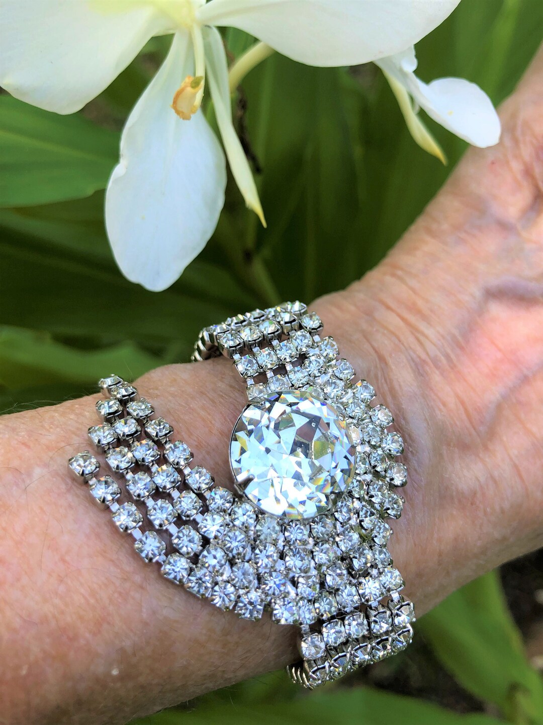 RARE 60's DANGLE RHINESTONE Bracelet/rhinestone Bracelets/60's ...